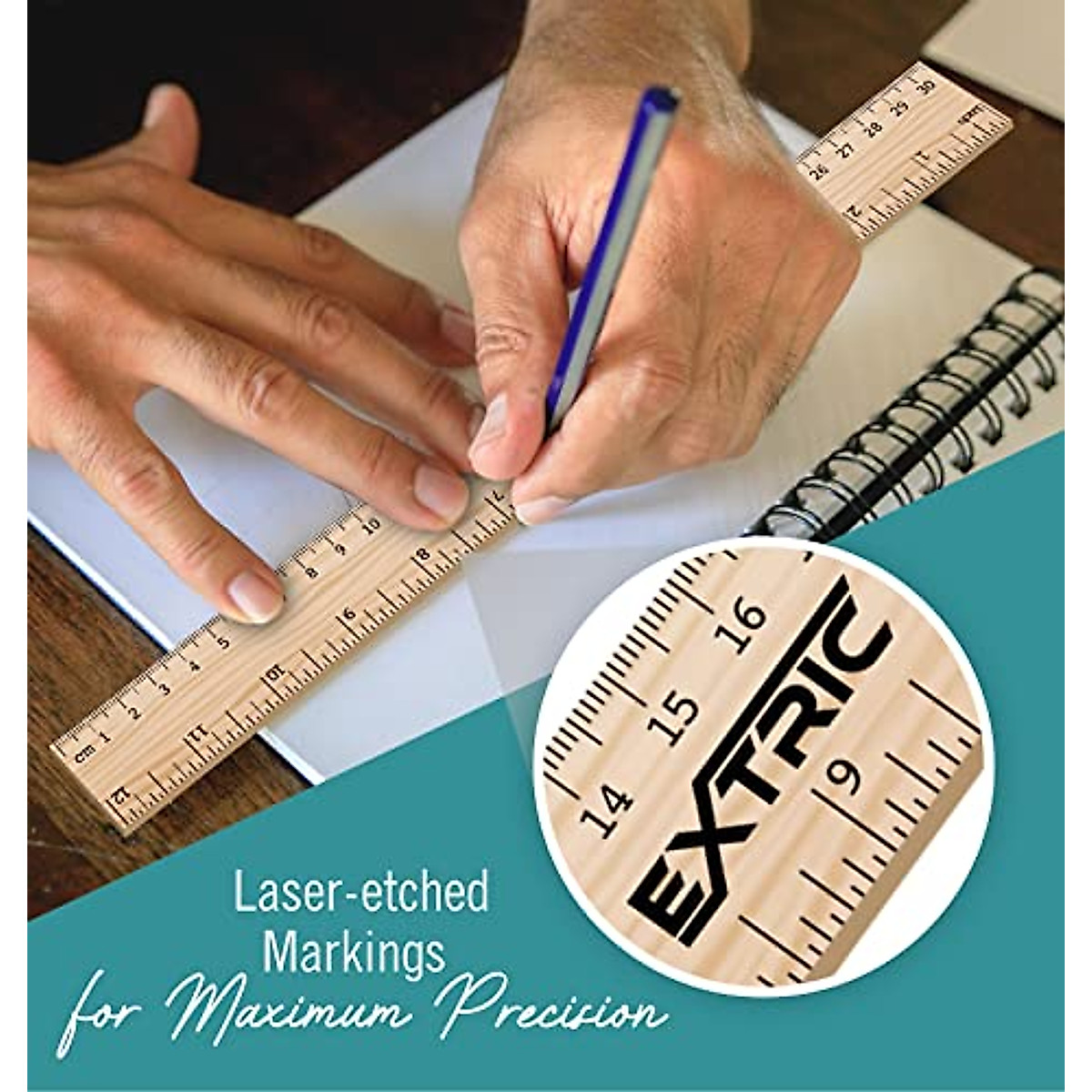 Rulers 36 Pack - Rulers 12 Inch, Rulers for Kids Great for School, Classroom - Wooden Ruler for Home and Office