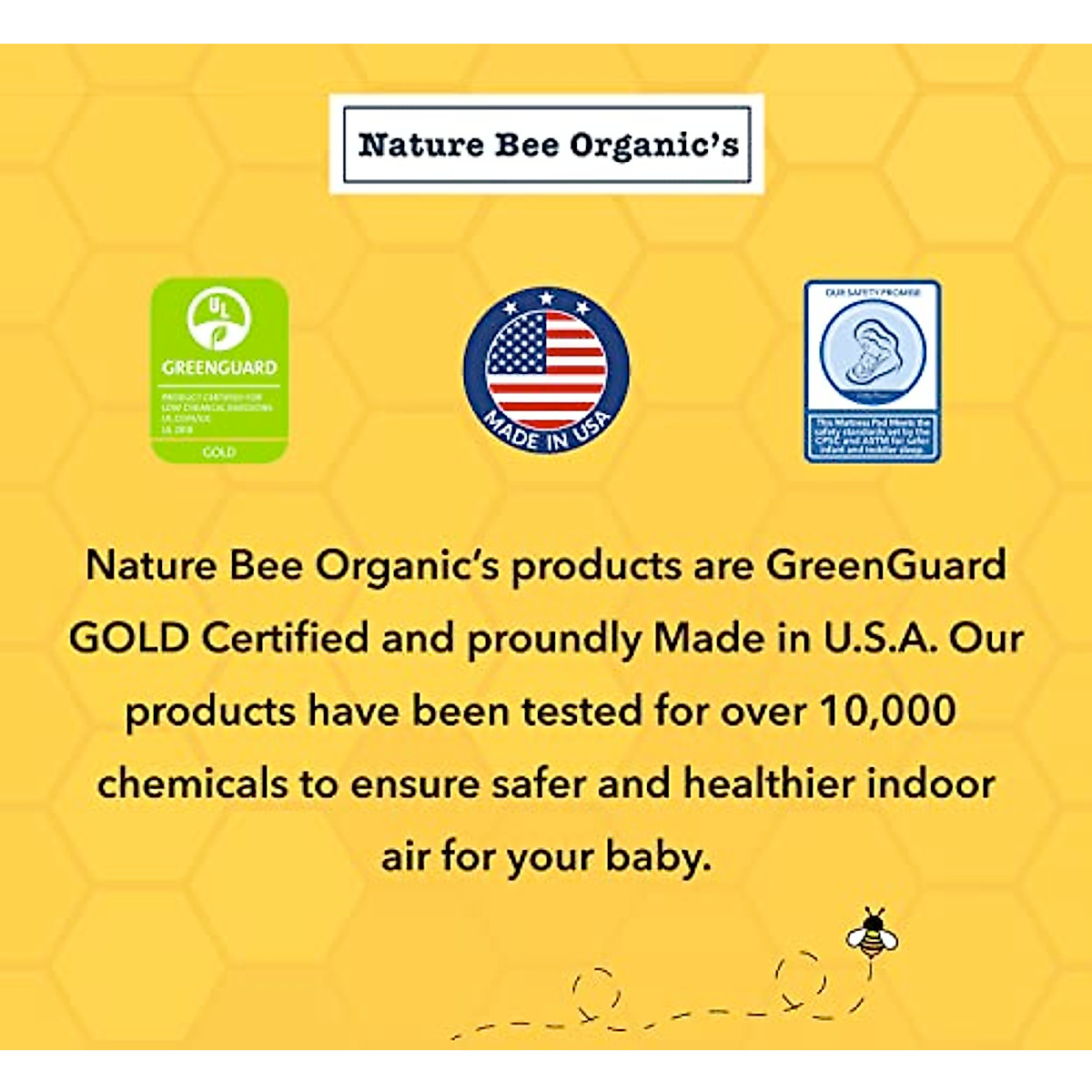 Nature Bee Organic's Breathable 2-Stage Mini Crib & Toddler Mattress I 100% Breathable I GreenGuard Gold Certified I 100% Hypoallergenic