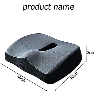 SMSOM Seat Cushion for Office Chair, Memory Foam Coccyx Cushion, Sciatica & Back Pain Relief, Ergonomic Cushion for Desk Chair, Gray