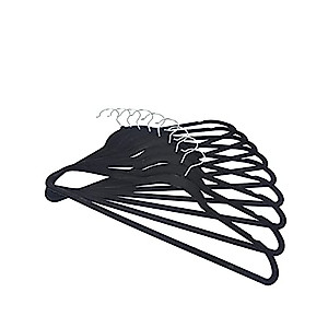 Velvet Hangers - Premium Velvet Hanger Non-Slip - 360° Degree rotatable Hook - Space Saving Clothes Hanger (Black, 30)