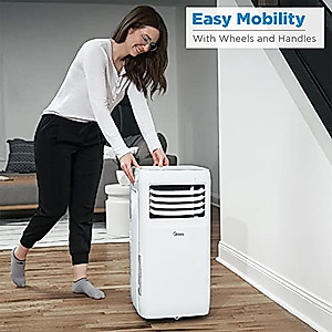 Midea 8,000 BTU ASHRAE (5,300 BTU SACC) Portable Air Conditioner, Cools up to 175 Sq. Ft., with Dehumidifier & Fan mode, Easy- to-use Remote Control & Window Installation Kit Included