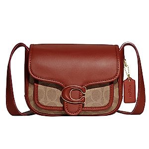 COACH Coated Canvas Signature Tabby Messenger 19, Tan Rust