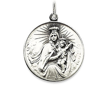 IceCarats 925 Sterling Silver Vintage Our Lady of The Holy Scapular Medal Necklace Charm Pendant Only