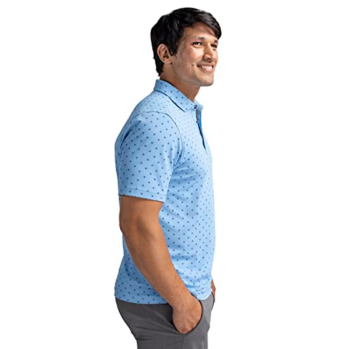 Cutter & Buck Virtue Eco Pique Tile Print Recycled Mens Polo, Atlas, XXL