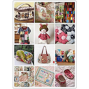 Foraineam 300Pcs 4" x 4" (10cm x 10cm) 60 Designs Assorted Cotton Craft Fabric Bundle Printed Patchwork Squares for DIY Sewing Quilting Scrapbooking