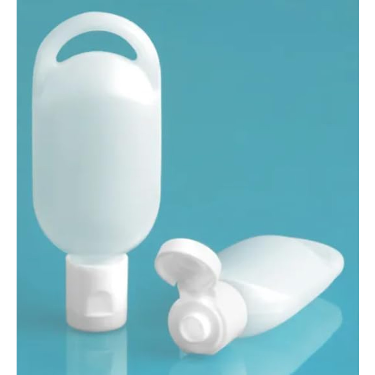 3 Pack - 1/2 oz HDPE Tottle Bottles with White Snap Top Caps - Semi-Transparent, Impact-Resistant, Flexible - Hotel Amenities, Travel Size - Includes Hang Loop for Easy Clipping (3)