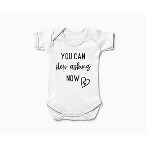 Funny Pregnancy Announcement Gift for Grandparents to be, "You can stop asking" Baby Coming Soon Reveal idea for Grandma, Grandpa, Dad, Husband, Aunt, Uncle, or Family
