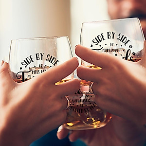 Irenare 4 Pcs Friends Wine Glasses, 15 oz Wine Glasses Gift for Women Friendship Gifts Birthday Gifts for Women, Sister, Mom, Grandma, Nana, Her