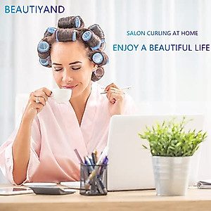 Jumbo Hair Rollers Hair Curlers. 3 inch Rollers, Large Self Grip Hair Curlers for Long Hair, Big Hair Rollers for Long Hair. No heat Curlers Hair Rollers with Clips & Comb. 30 Pack