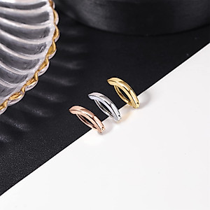 PunkTracker 14G S925 Sterling Silver Belly Button Ring Clip On Navel Belly Rings Minimalism Bar Stripe Belly Piercing