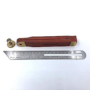 Swanson Tool Co TS149 9 inch Sliding T-Bevel with Brass Bound Hardwood Handle and Inches/Metric Marks (22 CM)