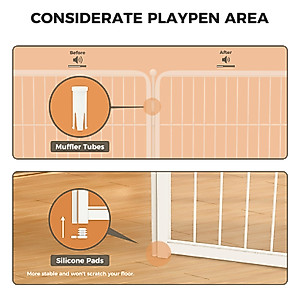 FXW Homeplus Dog Playpen Designed for Indoor Use, 24" Height for Puppy and Small Dogs, White│Patented