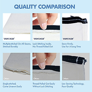 15 Pack Blank Cotton Canvas DIY Craft Zipper Bags Pouches Pencil Case for Makeup Cosmetic Toiletry Stationary Storage (off white, 8.3” x 4.7”)