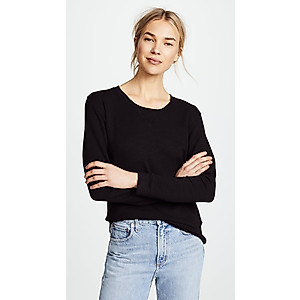 Monrow Women's Supersoft Crew Neck Sweatshirt, Black, Extra Small