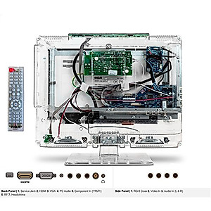 RCA 13” Clearview HDTV | J13SE820, Transparent LED HD Television, High Resolution Wide Screen Monitor w/HDMI, VGA, Including Full Function Remote.