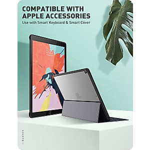 i-Blason Case for iPad 9th/8th/7th Generation, iPad 10.2 (20212020/2019), Compatible with Official Smart Cover and Smart Keyboard, Clear Slim Hybrid Case Cover for iPad 10.2 (Black)