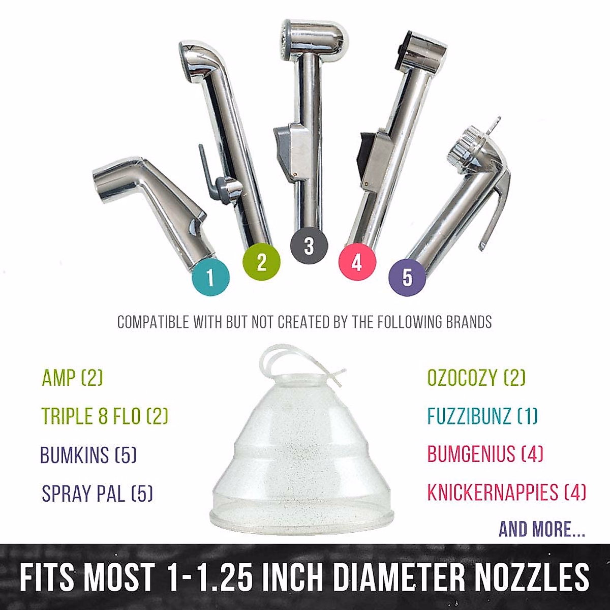 Diaper Dawgs Cloth Diaper Sprayer Splatter Shield with Gusset Stretcher + Laundry Mitts | Perfect for Rinsing Cloth Diapers and More! | Small, Ergonomic Design Prevents Splattering