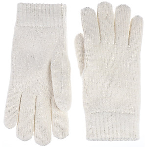 Be Your Own Style BYOS Winter Womens Toasty Warm Plush Fleece Lined Knit Gloves, 14 Solid Colors (Ivory)