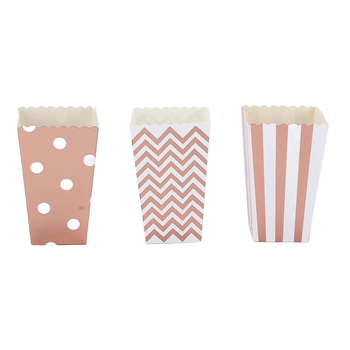 Popcorn Boxes 36PCS Large Capacity Popcorn Paper Boxes Buckets Top Opening Popcorn Cups Popcorn Container for Movie Party(Rose Gold)