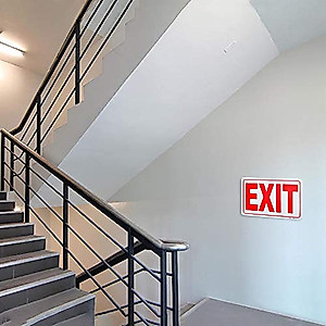 Enjoyist 2-Pack Exit Sign, 10"x 7" .04" Aluminum Reflective Sign Rust Free Aluminum-UV Protected and Weatherproof