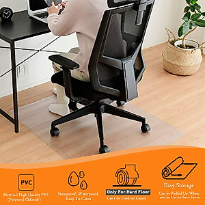 ZIJINJIAJU Office Chair Mat, 32" x 40" Chair Mat for Hardwood Floor Protection Mat for Office & Home Transparent Plastic Floor Mat for Office Chair, Easy to Clean