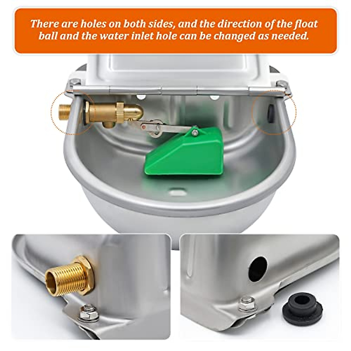 Automatic Livestock Waterer Dog Water Bowl Dispenser Stainless Steel Auto Outdoor Dog Water Bowl Self Filling for Cattle Cow Dog Horse Donkey Chicken Pets Goat