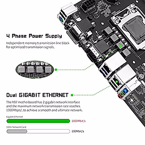 SHANGZHAOYUAN H97M PRO Motherboard LGA 1150 Motherboard (Micro ATX, 4*DDR3 Slots, SATA 3.0, USB 3.0, NVME M.2, PCIe 3.0) Support 4th 5th gen Intel Core i3 i5 i7/Pentium/Xeon Processor