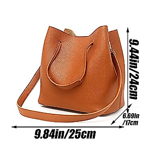 Women Tote Bags Set Faux Leather Handbag Shoulder Bag Big Capacity