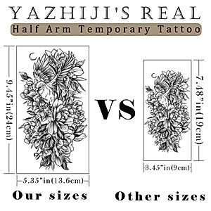 Yazhiji 49 sheets Large Flowers Butterfies Crown Waterproof Temporary Tattoos for Women and Girls,Fake Tattoos for Kids or Adults Body Make Up Tattoo