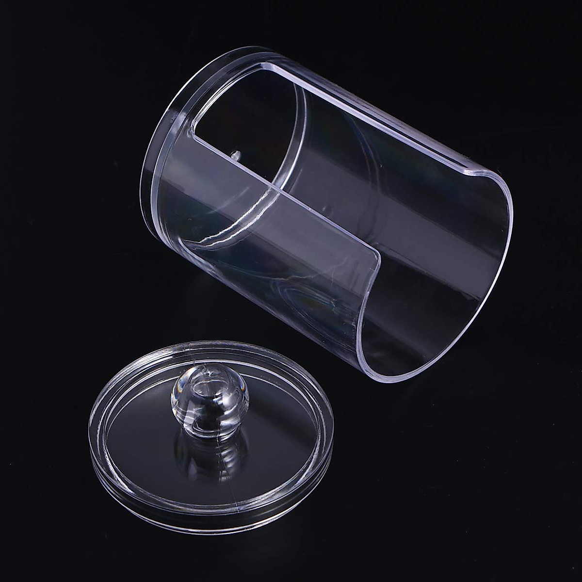 TOPBATHY Storage Containers Clear Canisters Round Canister Round Storage Container Cotton Pad Plastic Box
