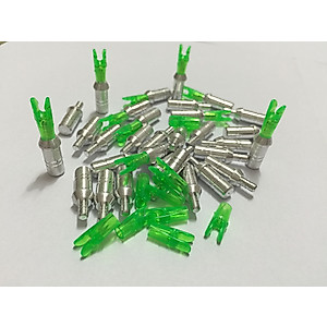 JIEXI HWYP Large Groove Pin Arrow Nocks Aluminum Arrow Nock Adapter Connector for ID 6.2 mm Arrow Pack of 50 (Nocks+Adapters)