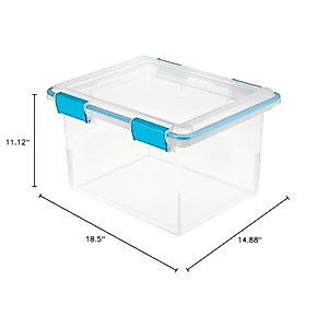 Sterilite Gasket Box, Stackable Storage Bin with Latching Lid, 32 Quart, 8 Pack