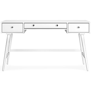 Signature Design by Ashley Thadamere Contemporary 54" Home Office Desk with 3 Drawers, White