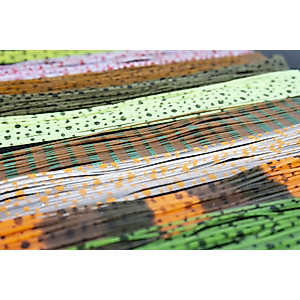 20Pc 10Colours Fishing Jig Lures Mixed Colors DIY Silicone Whole Sheet Skirts for Jig Lures Regular Skirt Colours with Fly Tying Material Free Rubber Band CMB10#