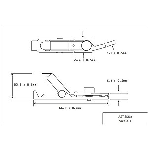 TestHelper TP330 Alligator Clip Bed of Nail and Single Spike Angled Nose Large Test Probe 1 Pair Red/Black