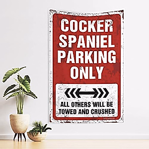 Bedroom Door Decorations Cocker Spaniel Parking Only Tapestry Space Decorations Beer Decorations for Man Cave (Size : 75X100CM)