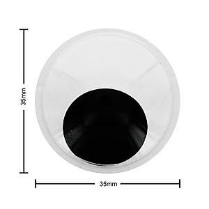 Essentials by Leisure Arts Eyes Paste On Moveable 35mm Black 2pc Googly Eyes, Google Eyes for Crafts, Big Googly Eyes for Crafts, Wiggle Eyes, Craft Eyes