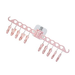 1pc Drying Clip Wall Mounted Clothes Rack Collapsible Hangers Foldable Laundry Rack Laundry Dispenser Clothes Drying Rack Laundry Drying Rack Viscose Pink Folding Hanger