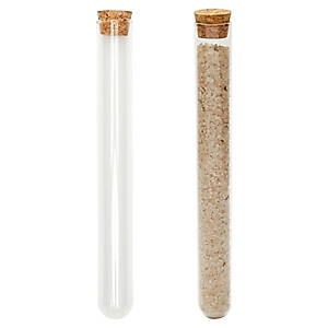 Okuna Outpost 12 Glass Test Tubes with Bamboo Wooden Rack for Party Shot Glass, Spice, Candy