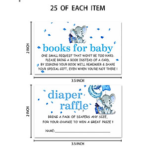 Baby Shower Invitation Set, Fill In Invites Cards, Books For Baby, Diaper Raffle, Thank You, Baby Shower, Each Design 25 Cards & Envelopes (Total 100 Cards) – (bb006-taozhuang)