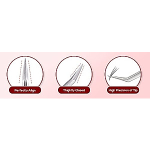 M LASH Eyelash Extension Tweezers (Set of 4) - Professional & Precision Lash Tweezers for Eyelash Extensions - Japanese Steel, Diamond Grip, Fiber Tip (Matte Black)