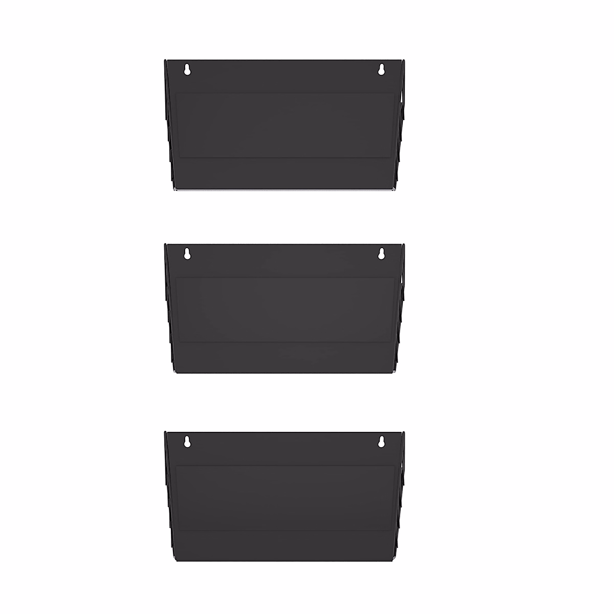 BSJYMJIAJU Magnetic File Holder, 3 Pockets, Black, Metal