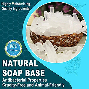 Soap Making Kit with Electronic Hot Plate, DIY Soap Making Supplies for Adults and Beginners, Including Silicon Soap Mold, 1.1 lb Glycerin Soap Base, Pouring Pot