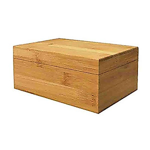 Bamboo wood storage box with cover, wooden storage box combination, storage box, bamboo, natural, unpainted,wooden box wooden packaging, gift box,storage tea box (6.3X4.72X2.76 inch)