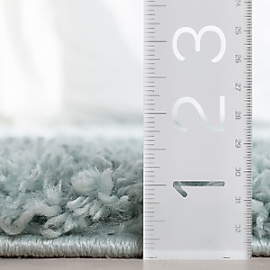 Well Woven Emerson Plain Shag Seafoam Green Textured Area Rug (3'11" x 5'3")