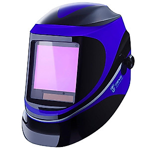 DEKOPRO Solar Powered Welding Helmet Auto Darkening Professional Hood with Wide Lens Adjustable Shade Range 4/9-13 for Mig Tig Arc Weld Grinding Welder Mask
