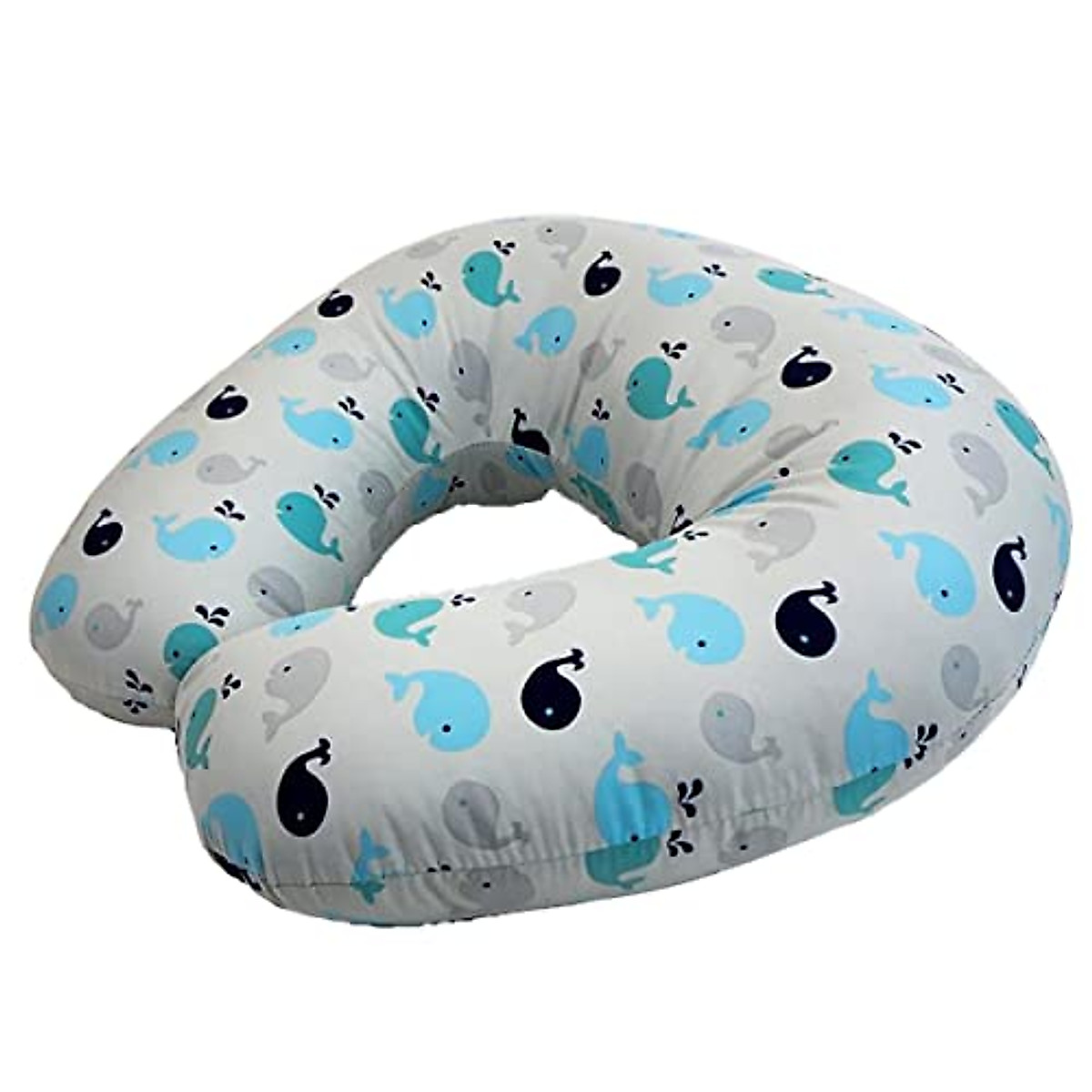 NurSit Nursing Pillow and Positioner, Hypoallergenic Breastfeeding or Bottle Feeding, Perfect for Bonding with Baby, Machine Washable, Whale