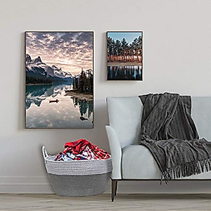 JEKOSEN (Set of 2, 22''x12'' & 20''x10'') Laundry Basket Cotton Rope Basket Woven Storage for Toys Blankets Towels Cushions with Handle Living Room Laundry Hamper Grey