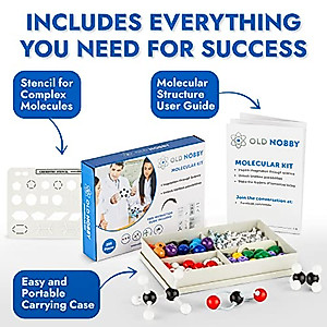 OLD NOBBY Organic Chemistry Model Kit (239 pc) - Molecular Models Kit with Atoms, Bonds, Instructions - STEM Science Kits for Kids Toys Chemistry Set for Students, Ochem Teachers, Young Scientists