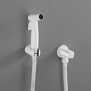 Wall Mounted Toilet Hand Shower, White Toilet Hand Shower Kit, Toilet Hand Shower, Handheld Bidet Sprayer for Toilet, Bidet Flush Toilet Spray Booster, White A